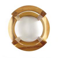 China Made Modern Style Elevated BAMBOO Wooden Pet Food Feeder with Stainless Steel Bowls for sale