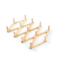 China Installation Type Wall Mounted Accordion Style Bamboo Coat Rack with 13 Hooks CE / EU Certified for sale