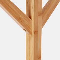 China Customizable Accepable Free Standing Bamboo Tree Coat Rack Stand with 4 Tier Hangers for sale
