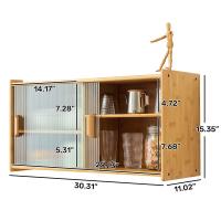 China Bamboo Wall Mounted Kitchen Pantry Organizers Sideboard With Transparent Doors for sale