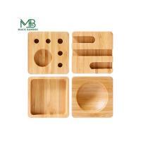 China Sustainable Bamboo Desk Organizer Set With Smartphone Stand Pens And Paper Clips Holder for sale