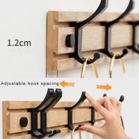China Customized Hook Quantity Solid Bamboo Wall Hanging Hooks for Living Room Organization for sale
