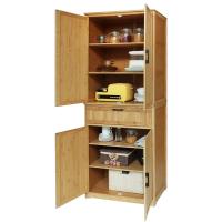China CE Certified Sustainable Bamboo Kitchen Cabinets Pantry With Drawer for sale