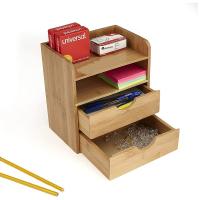 China Effortless Organization 4 Tier Wooden Box Storage Drawer Cabinet for Office Supplies for sale
