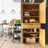 China CE Certified Sustainable Bamboo Kitchen Cabinets Pantry With Drawer for sale
