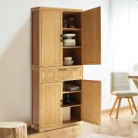 China CE Certified Sustainable Bamboo Kitchen Cabinets Pantry With Drawer for sale