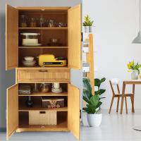 China CE Certified Sustainable Bamboo Kitchen Cabinets Pantry With Drawer for sale