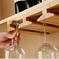 China BAMBOO Home Bar Wall Mount Wine Glass Hanging Rack Cup Hanger Goblet Shelf Locker for sale