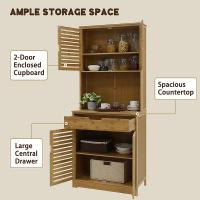 China Kitchen Freestanding Bamboo Corner Cabinet Storage With Microwave Stand And Shelves for sale