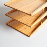 China 34x25x6cm Bamboo Stackable File Tray Multi-layer Desktop Storage Organizer for Office for sale