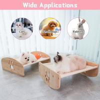 China Bamboo Wooden Dog Bed Frame Platform Oxford Cloth ODM for sale