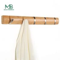China Sustainable Bamboo Coat Hooks Hat Wall Hook Wall Mounted for sale
