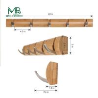 China Sustainable Bamboo Coat Hooks Hat Wall Hook Wall Mounted for sale