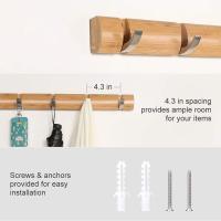 China Sustainable Bamboo Coat Hooks Hat Wall Hook Wall Mounted for sale