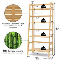 China Freestanding Open Bookcase Bamboo Bookshelf 4-Tier Ladder Shelf for Toilet Paper for sale