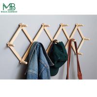 China Functional Bamboo Accordion Style Wall Mounted Hook for Organizing Behind Doors/Walls for sale