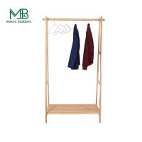 China Eco-Friendly Rectangle Bamboo Storage Rack Hanger Stand for Bedroom Organization for sale