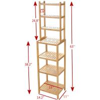 China Classic Design Style 7-Tier Bamboo Shelf Multifunctional Storage Rack for Bathroom for sale