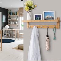 China Spacesaving Folding Bamboo Wall Hanger Coat Hooks Behind Entrance Door for sale