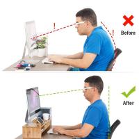 China Single-Tier 54x22.5x14cm Bamboo Computer Monitor Riser with Desktop Stand and 2 Drawer for sale