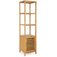 China CLASSIC Design Style Multifunctional Bamboo Cabinet 4 Tiers Floor Bathroom Storage for sale
