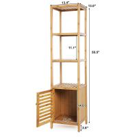 China CLASSIC Design Style Multifunctional Bamboo Cabinet 4 Tiers Floor Bathroom Storage for sale