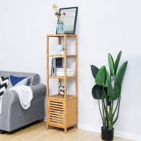 China CLASSIC Design Style Multifunctional Bamboo Cabinet 4 Tiers Floor Bathroom Storage for sale