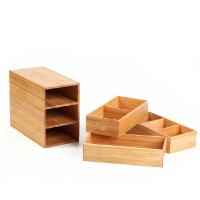 China 100% Solid Bamboo 3-Drawer Chest Storage Office Supplies Desk Organizer for Sundries for sale