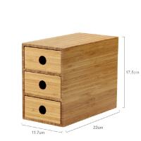China 100% Solid Bamboo 3-Drawer Chest Storage Office Supplies Desk Organizer for Sundries for sale