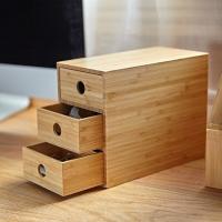 China 100% Solid Bamboo 3-Drawer Chest Storage Office Supplies Desk Organizer for Sundries for sale
