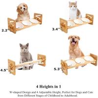 China Standing Type Installation Single-Tier Bamboo Stand Pet Feeder for Small Medium Pets for sale