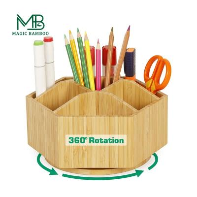 China 360 Degree Rotating Pen Holder Cute and Creative Storage Boxes Bins for Customer Logo for sale
