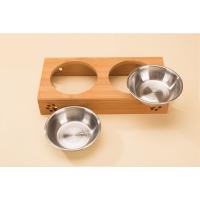 China Custom Logo Bamboo Pet Feeders Simple Design Sustainable and Stable for Modern Style for sale