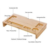China CE/EU Certified Bamboo Laptop Stand Organizer Ideal for Home and Office Computer Desk for sale