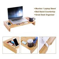 China CE/EU Certified Bamboo Laptop Stand Organizer Ideal for Home and Office Computer Desk for sale