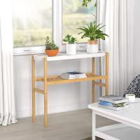 China American Style 2 Tier Tall Corner Bamboo Plant Stand Ideal for Garden and Office Usage for sale