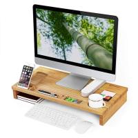 China CE/EU Certified Bamboo Laptop Stand Organizer Ideal for Home and Office Computer Desk for sale