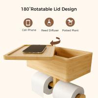 China 3 In 1 Bamboo Bathroom Storage Rack Wall Mount Toilet Paper Holder OEM for sale