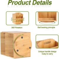 China Standing Type 6 Compartments Bamboo Desk Storage Set for Documents and Office Supplies for sale