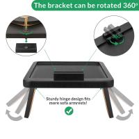 China Rotating Holder Foldable Couch Tray for Wide Arm Sofas Rectangle 38.87 X 24.9 X 4.32CM for sale