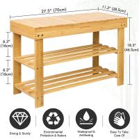 China Other Home Storage Shoe Rack Storage Bench Bamboo Organizer with Storage Drawer on Top for sale