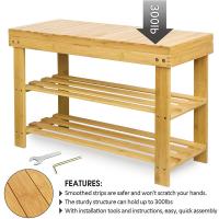 China Other Home Storage Shoe Rack Storage Bench Bamboo Organizer with Storage Drawer on Top for sale
