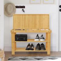 China Other Home Storage Shoe Rack Storage Bench Bamboo Organizer with Storage Drawer on Top for sale