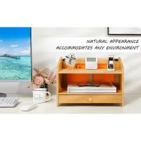 China Standing Type Non-folding Rack Bamboo Desk Organizer with Drawer and Storage Cabinet Box for sale