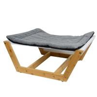 China OEM Bamboo Pet Beds Long Faux Fur Dog Bed Frame Wood for sale