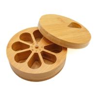 China Functional and Durable Bamboo Daily Travel Round Pill Organizer with Days of the Week for sale