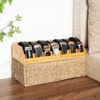 China Upgrade Your Closet with Our Sustainable Bamboo Belt Display Case 7 Dividers Included for sale