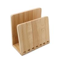 China Bamboo Napkin Holder Adjustable Wood Storage Rack for Dining Room Picnic Kitchen Table for sale