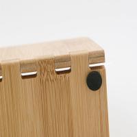China Bamboo Napkin Holder Adjustable Wood Storage Rack for Dining Room Picnic Kitchen Table for sale
