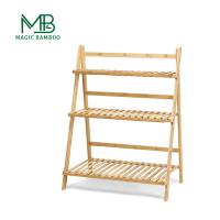 China Organize in Style Modern Foldable Bamboo Wall Storage Drying Rack for Shoes and Plants for sale
